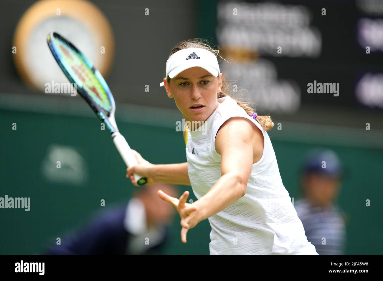 Kaja Juvan in action during her third round match against Great Britain ...
