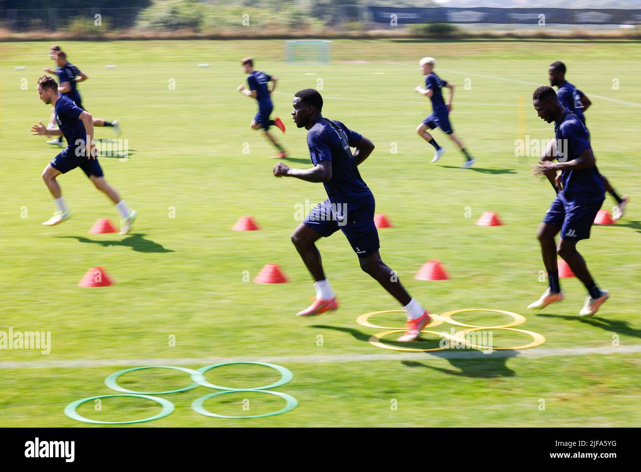 Gent's players pictured during a training session of Belgian first ...