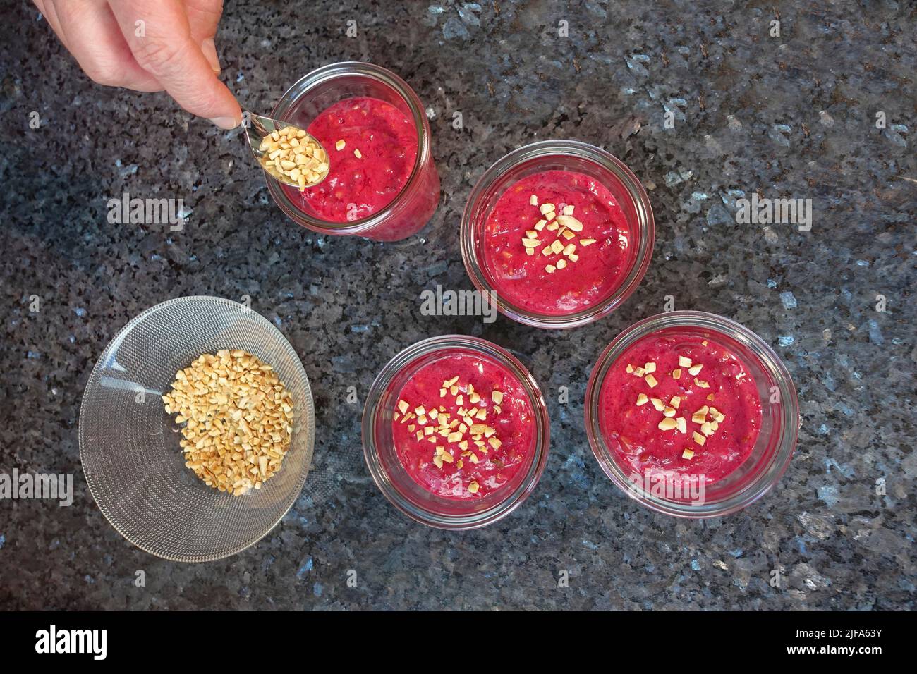 Southern German cuisine, preparation walnut cake with beetroot ...