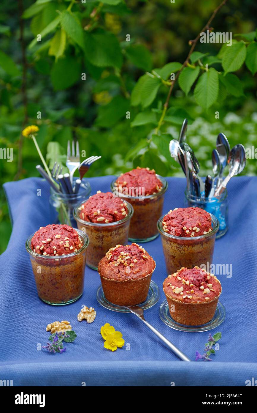Southern German cuisine, nut cake with beetroot, beetroot and carrot ...