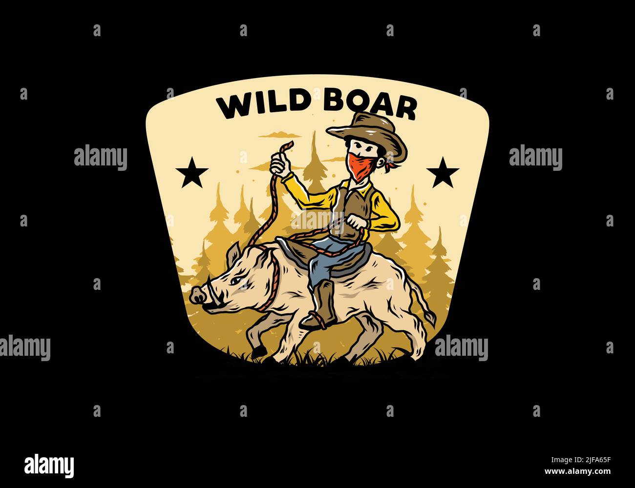 Man riding a wild boar illustration Stock Vector Image & Art - Alamy