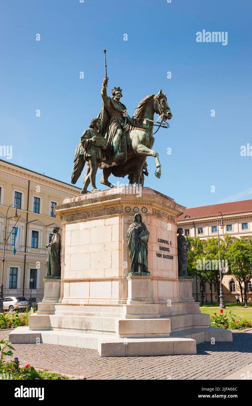 Equestrian statue of King Ludwig I of Bavaria, Odeonsplatz, Munich ...