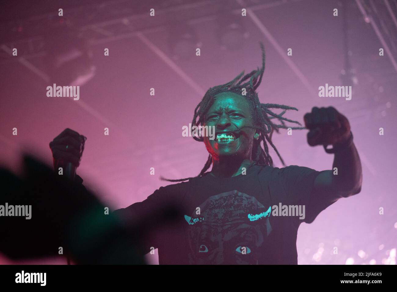 Roskilde, Denmark. 01st July, 2022. The Kenyan grindcore band Duma ...