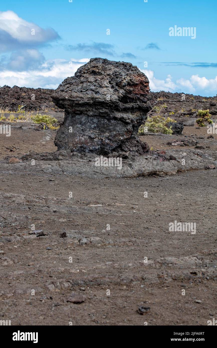 Hornitos, mushroom-shaped eruptions from the Mauna Ulu lava shield ...