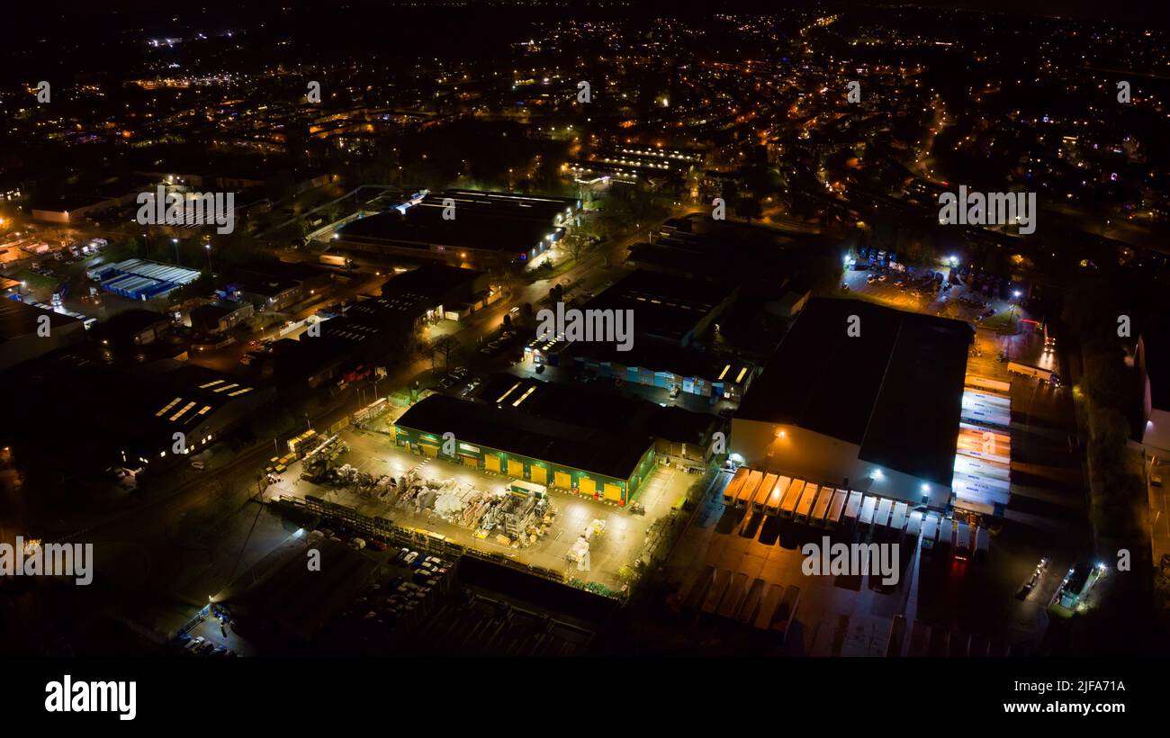 A city with bright light during night time Stock Photo - Alamy