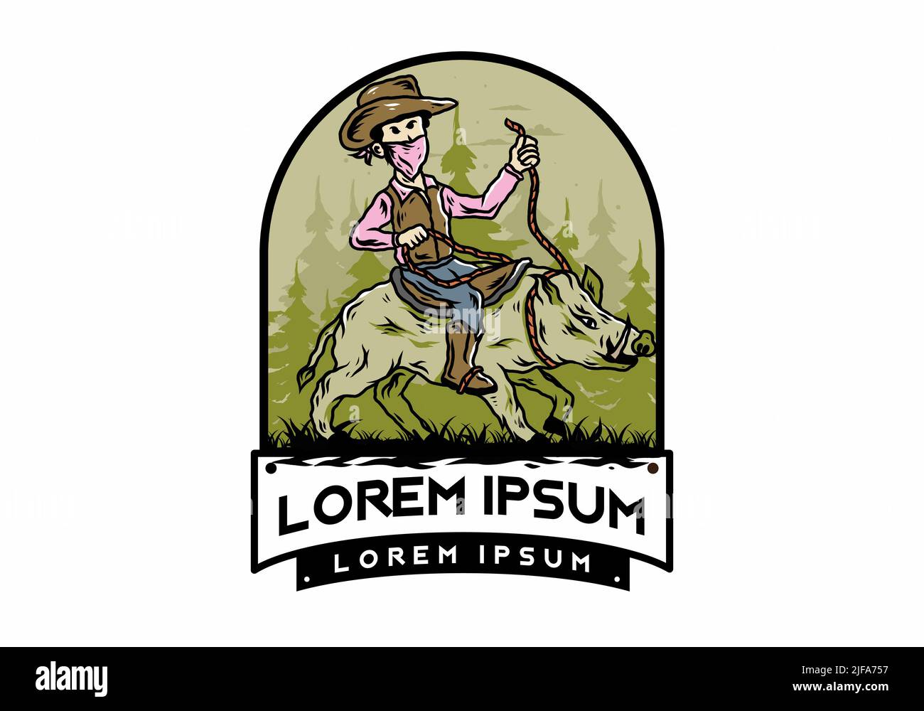 Man riding a wild boar illustration Stock Vector Image & Art - Alamy