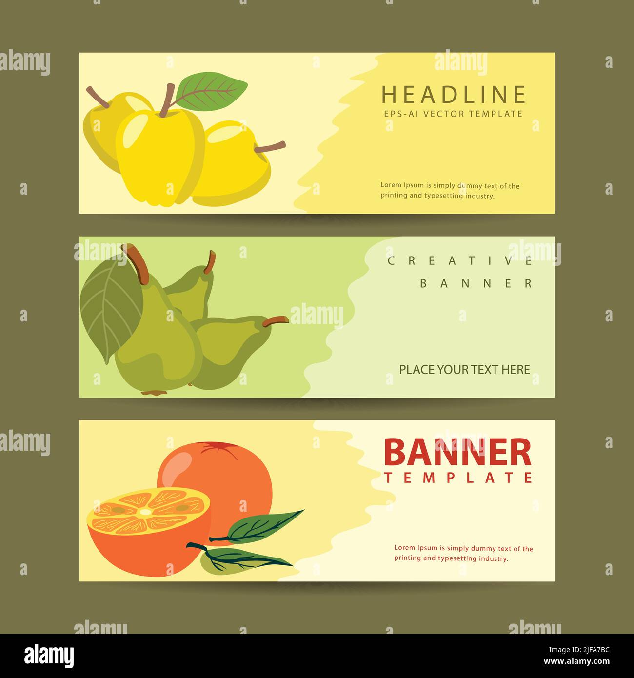 orange healthy fruits for template banner banners horizontal variations ...