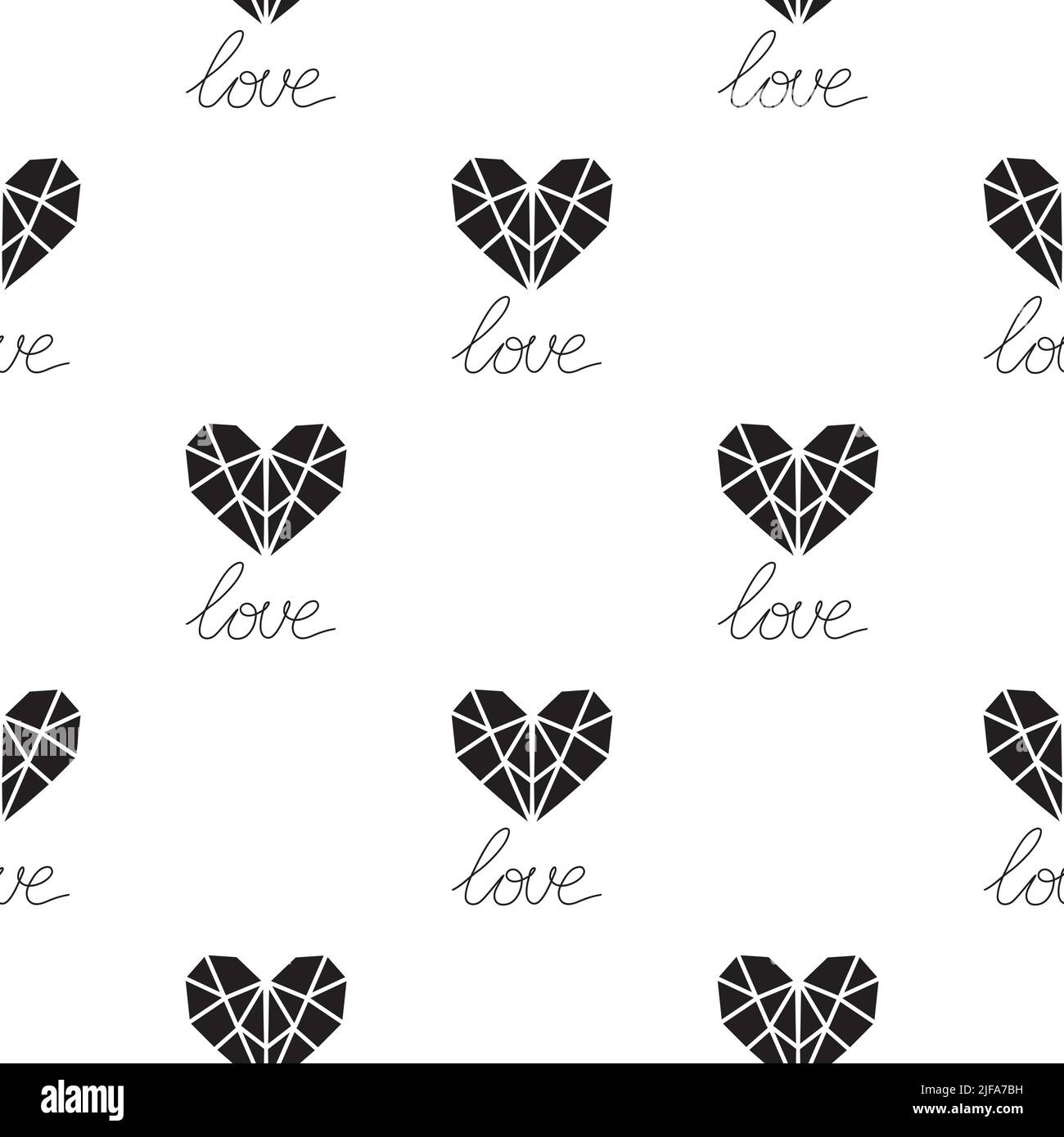 Heart doodles seamless pattern. Love illustration hearts hand drawn ...