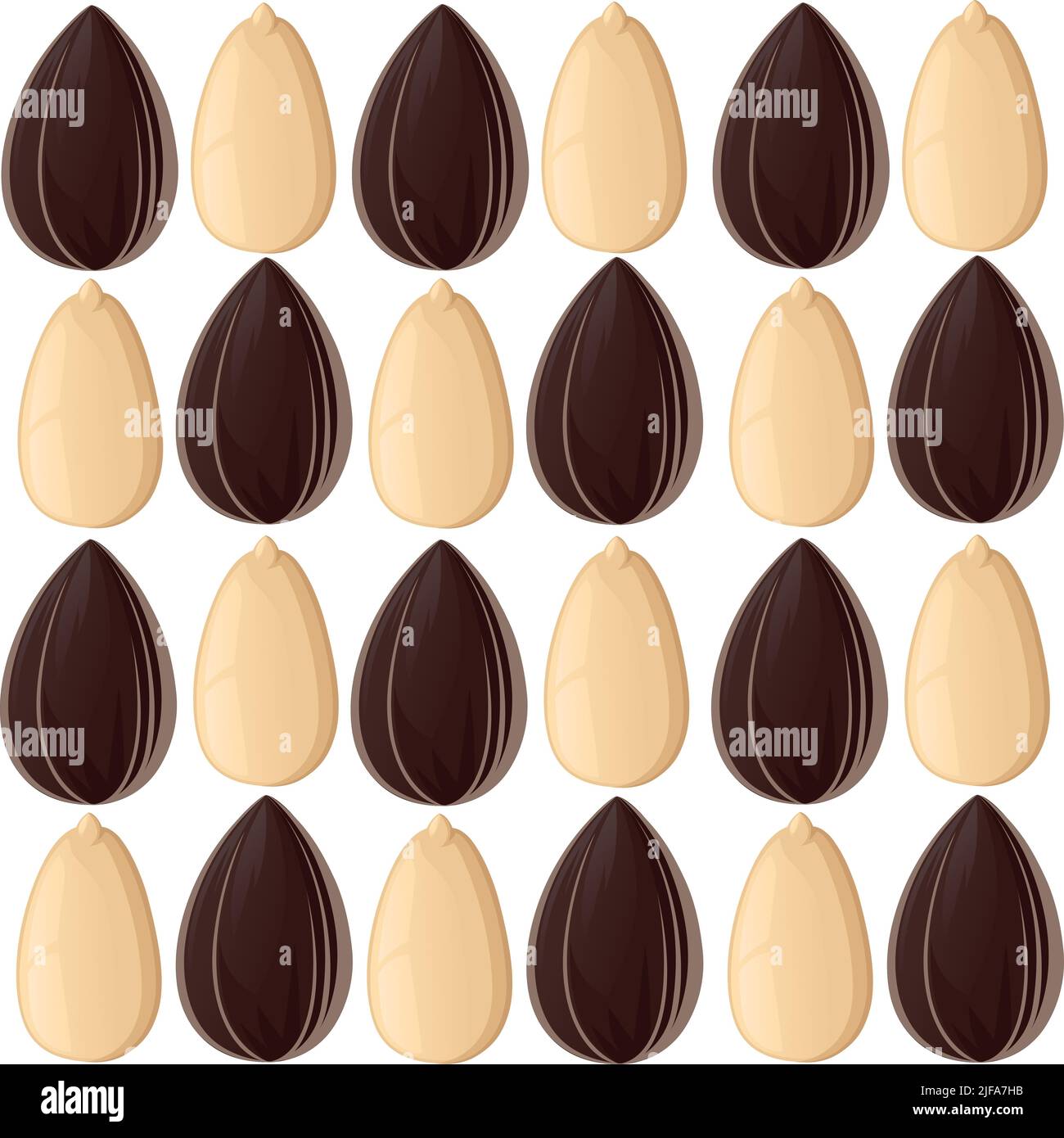 Seamless pattern Sunflower seeds in a shell and without ready to eat ...