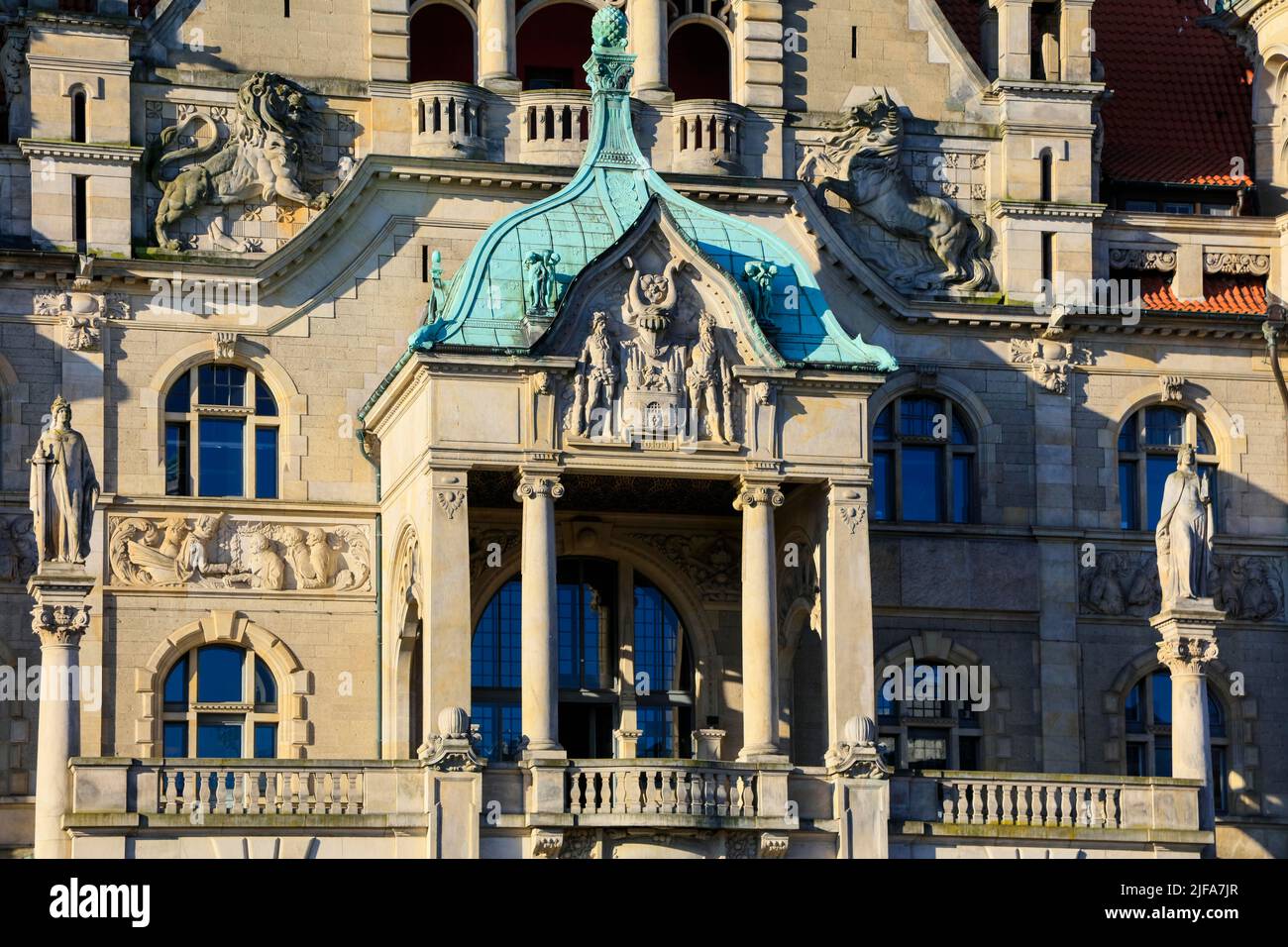 Entrance facade on Trammplatz, Neues Rathaus, Wilhelminian, palatial ...