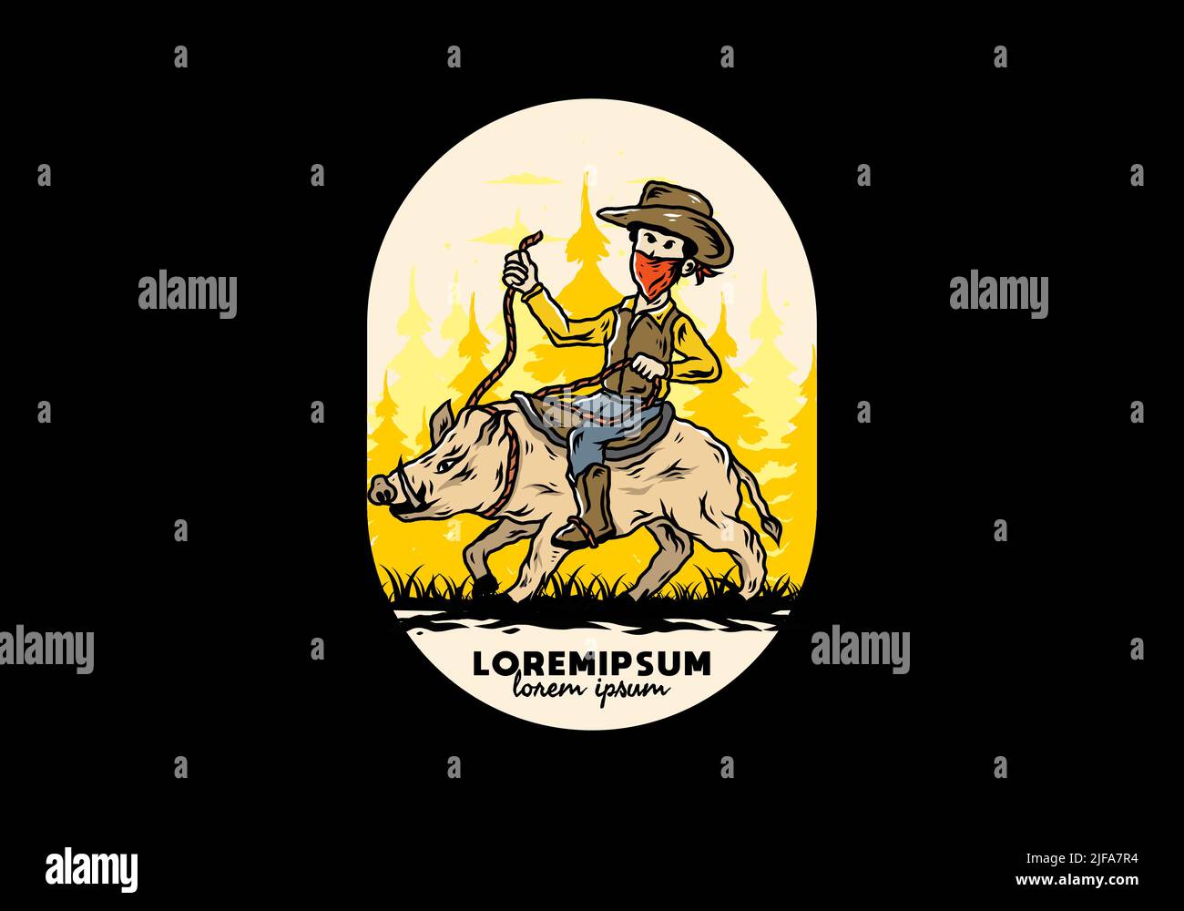 Man riding a wild boar illustration Stock Vector Image & Art - Alamy