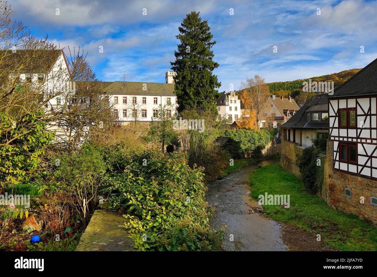 Bad Muenstereifel and River Erft, District of Euskirchen, North Rhine ...