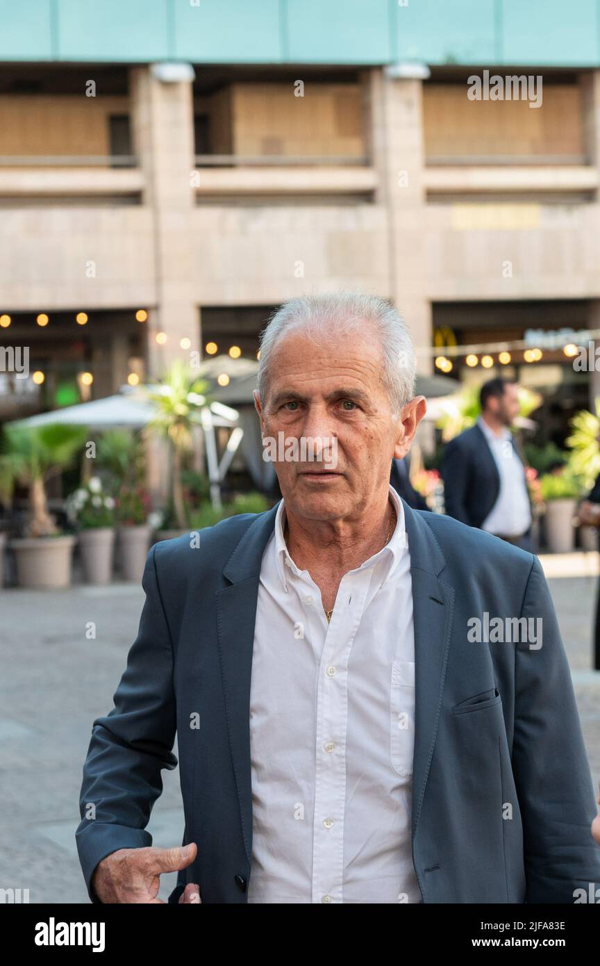 Hubert Falco, Mayor of Toulon seen before Gabriel Attal arrives ...