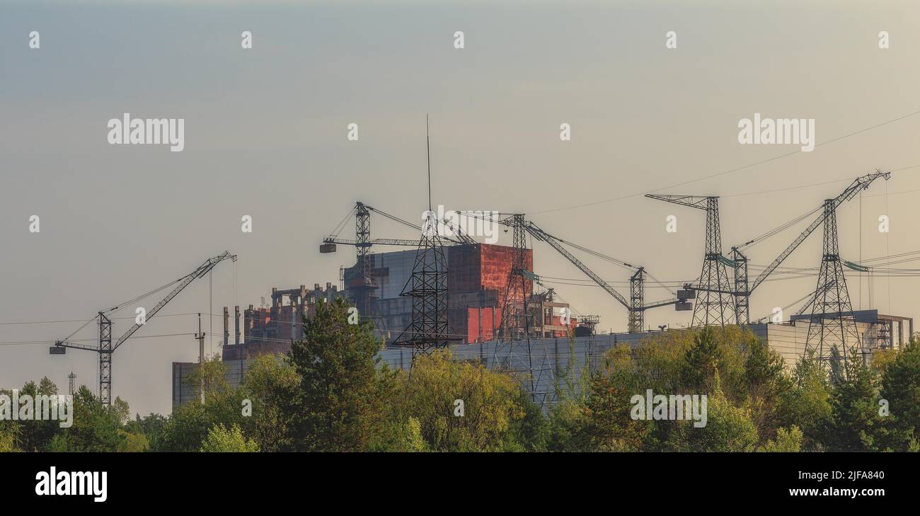 Unfinished units 5 and 6, Chernobyl nuclear power plant, Chernobyl ...
