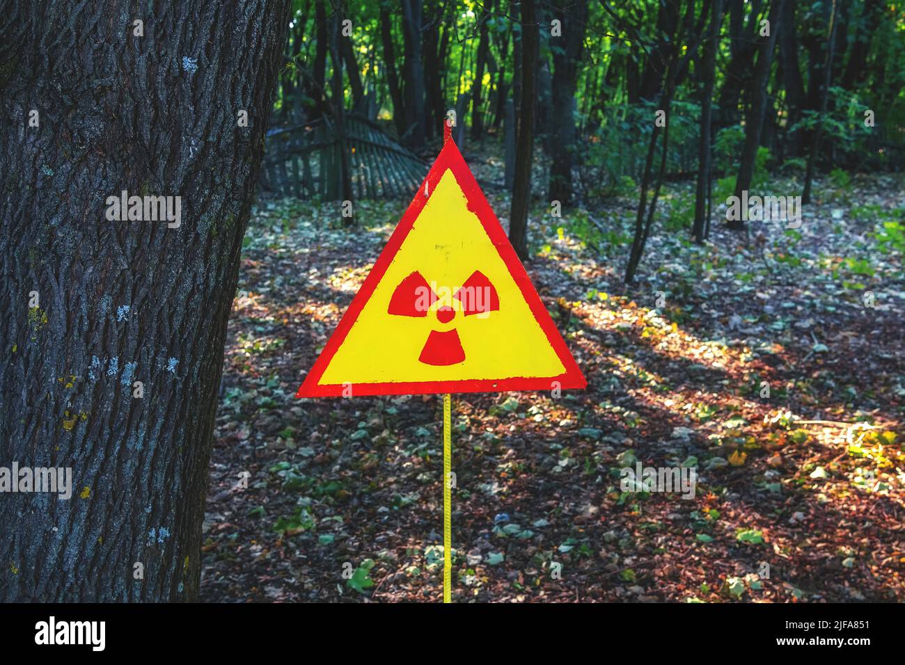 Nuclear radiation warning sign, Kopachi kindergarten, Chernobyl ...
