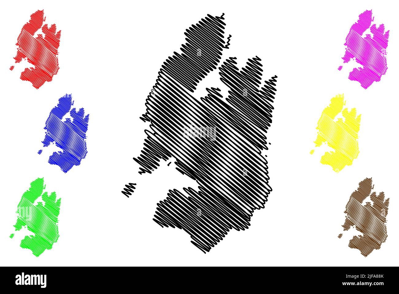 Kyra Panagia island (Hellenic Republic, Greece) map vector illustration ...