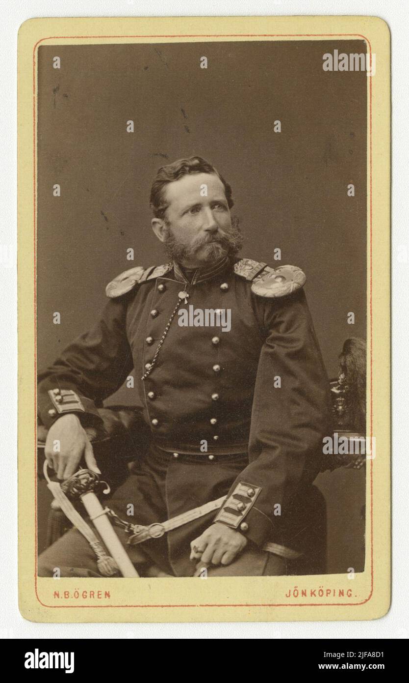 Portrait by Carl Emil Melcher Bolivar Wernstedt, lieutenant at Småland ...