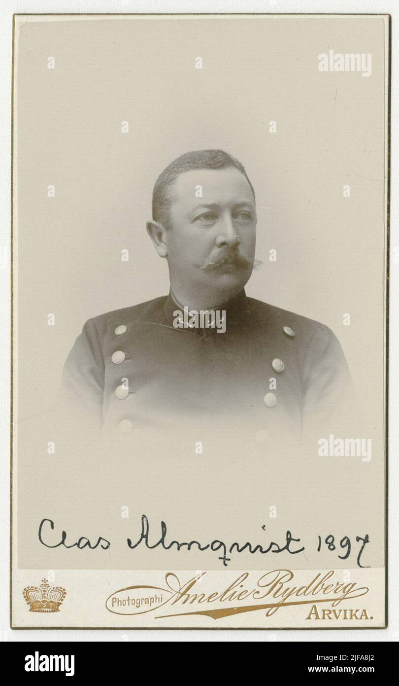 Portrait of Claes August Almquist, lieutenant at Värmland's regiment in ...