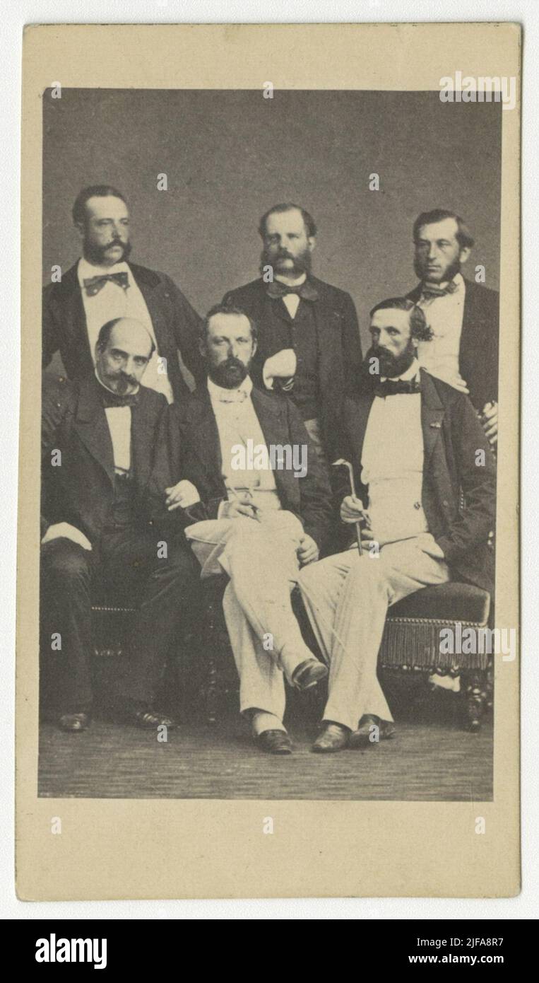 Portrait of Karl XV, Oscar II and four unknown men. Portrait of Karl XV ...