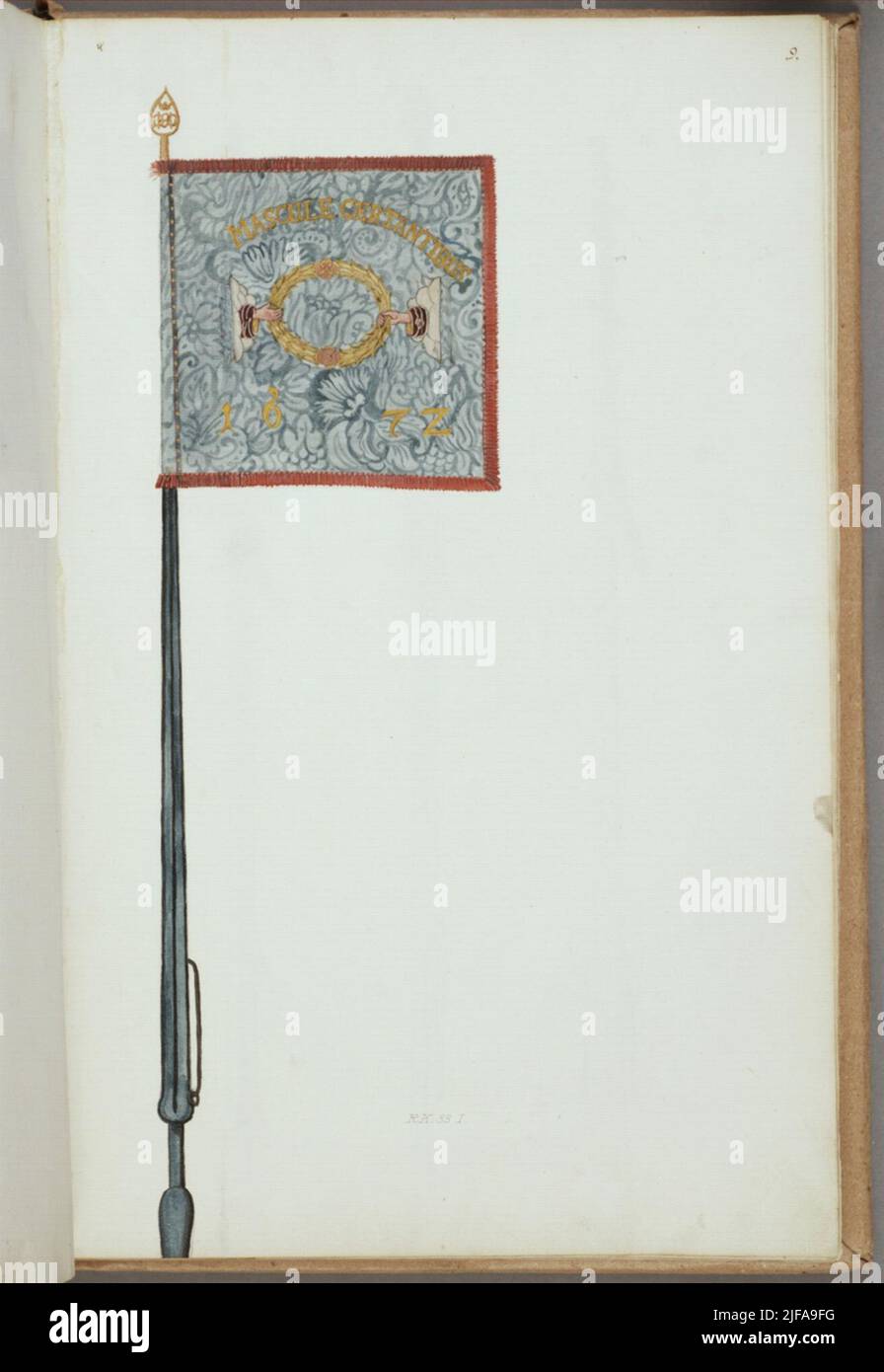 Department in gouache depicting field signs taken as a trophy of the ...