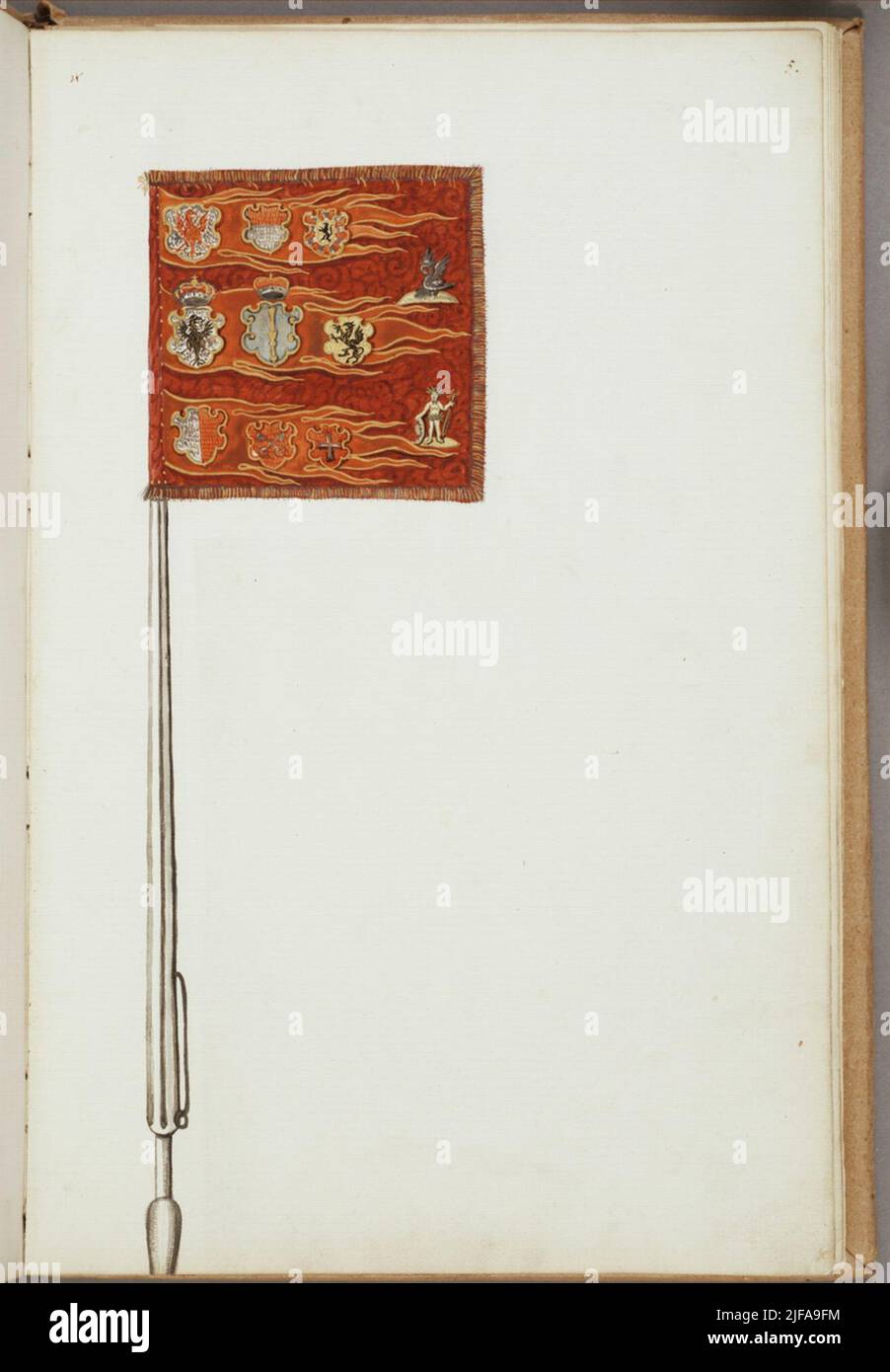 Department in gouache depicting field signs taken as a trophy of the ...