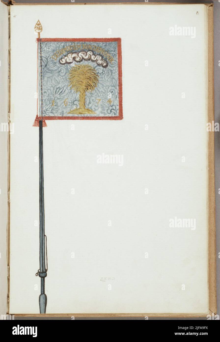 Department in gouache depicting field signs taken as a trophy of the ...
