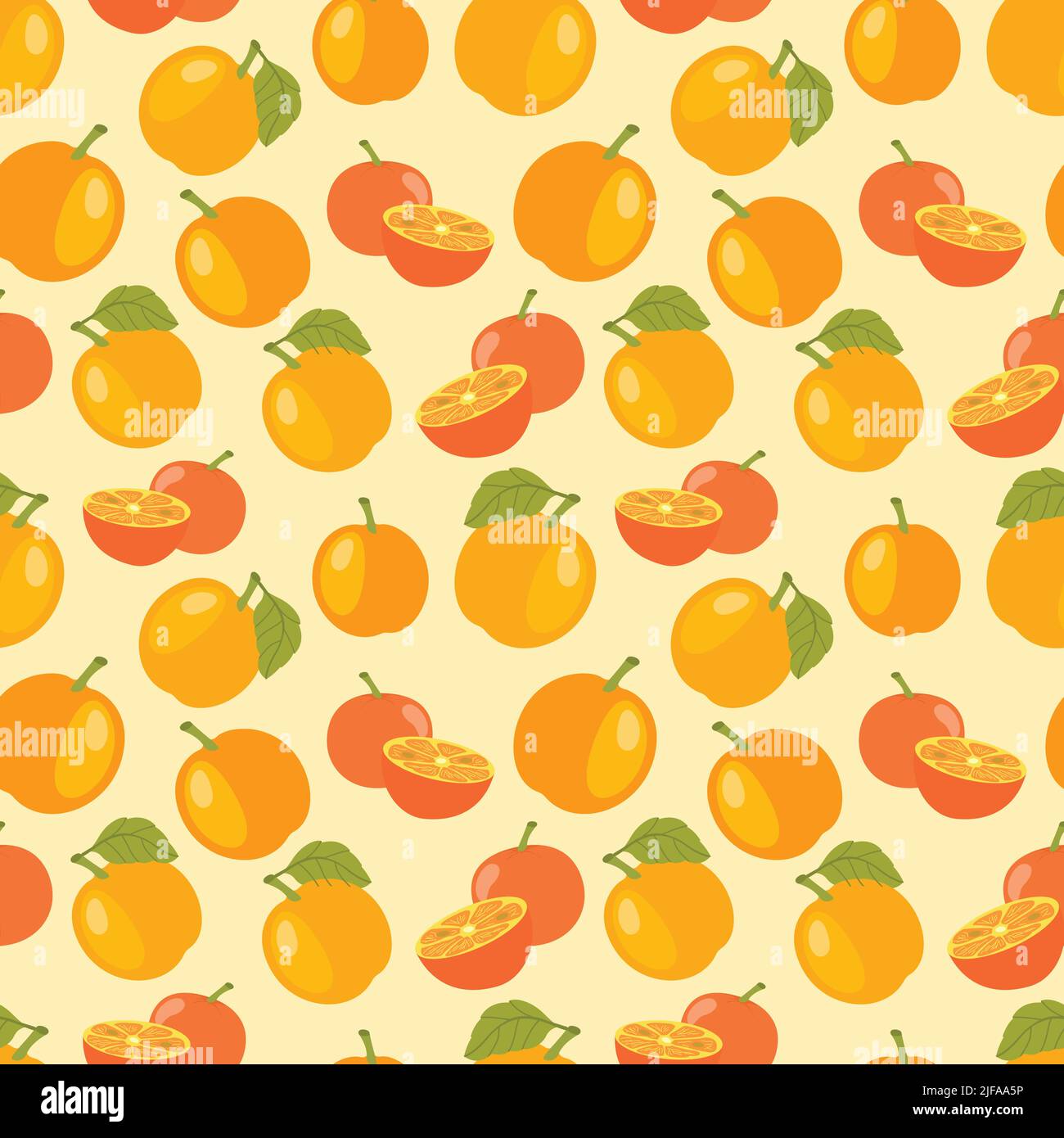 Orange colorful seamless pattern. Vector orange pattern. Citrus fruit ...