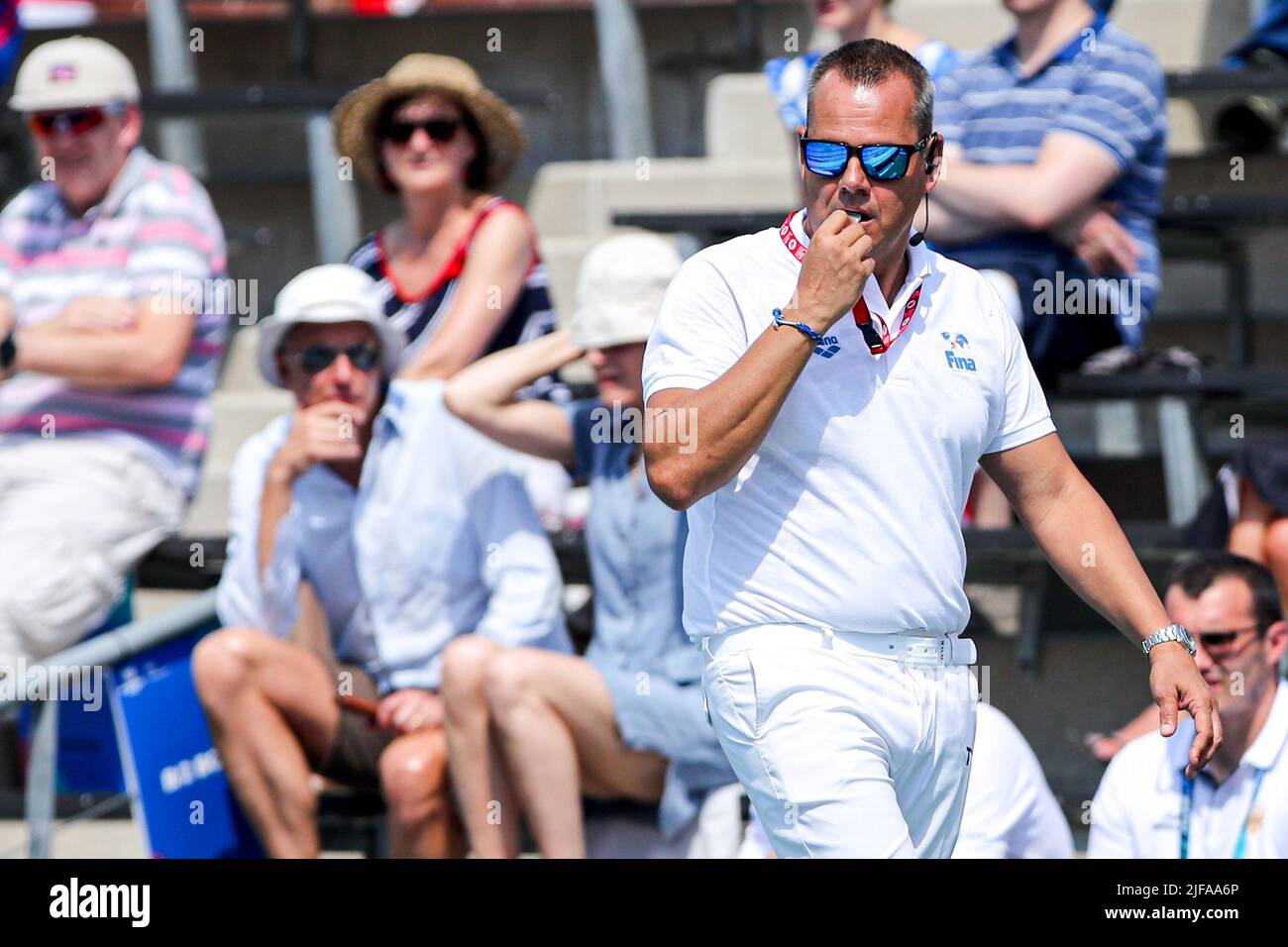 BUDAPEST, HUNGARY - JULY 1: Referee Georgios Stavridis during the FINA ...