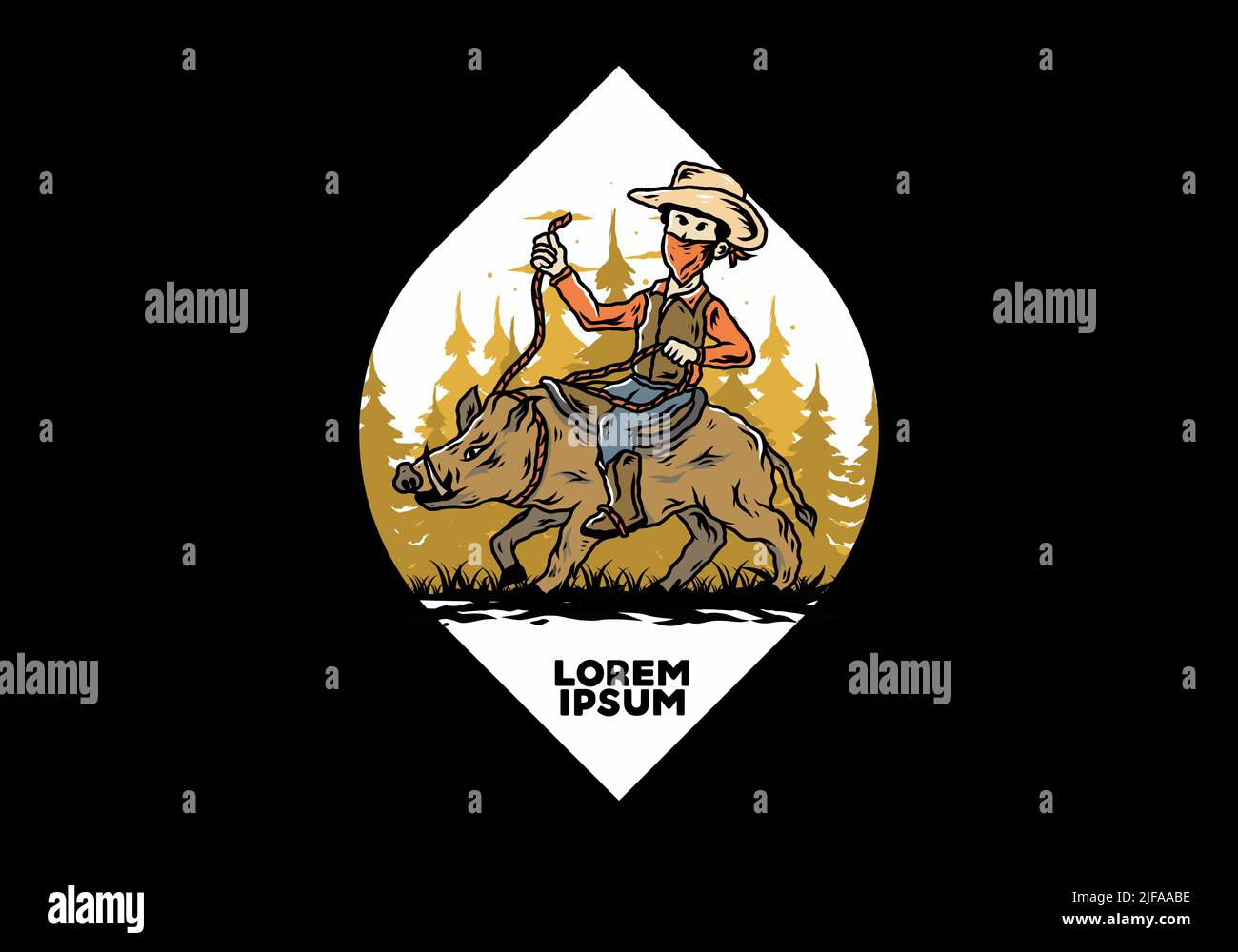 Man riding pig Stock Vector Images - Alamy