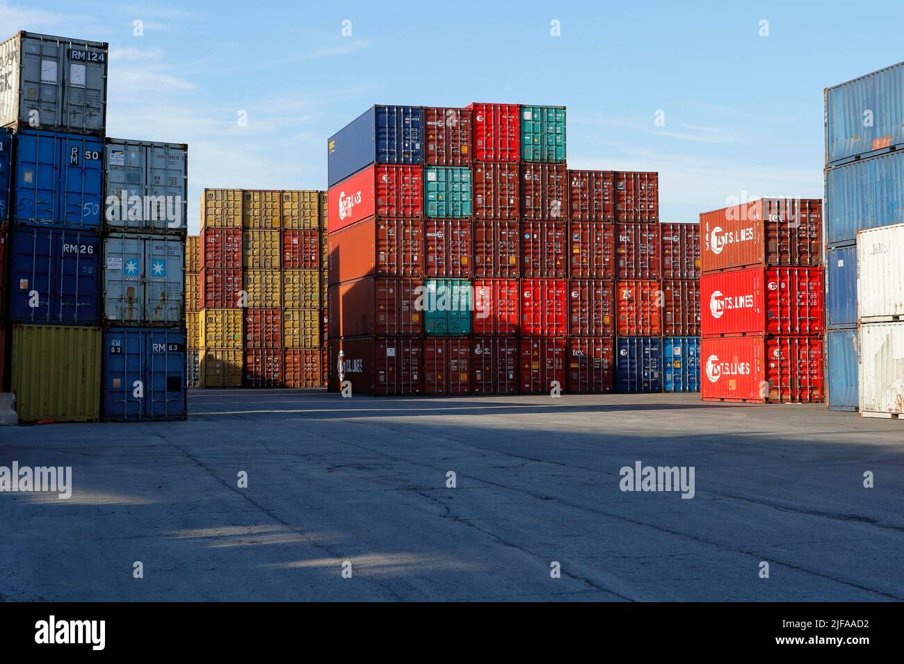 Stacked container, Montreal, Province of Quebec, Canada Stock Photo - Alamy