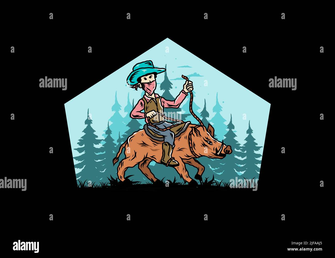 Man riding pig hi-res stock photography and images - Alamy