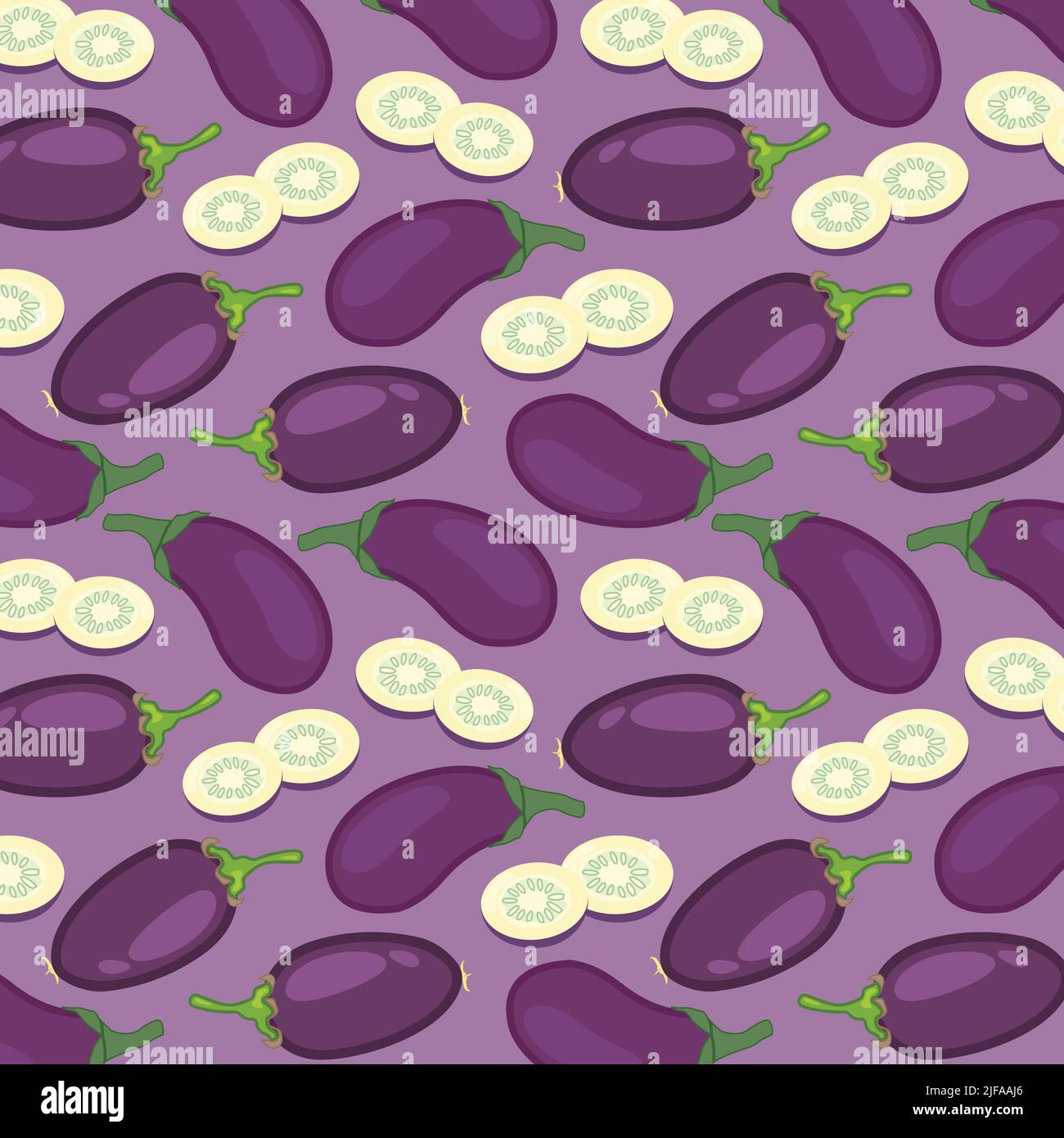 Seamless pattern with eggplants. Ripe and healthy eggplant. Wallpaper ...