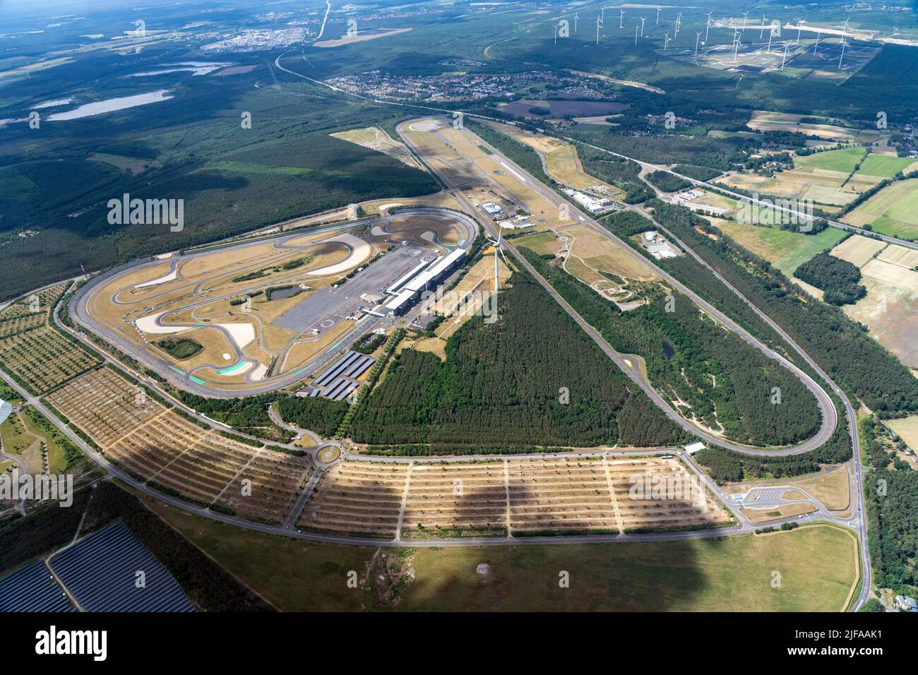 Aerial view Lausitzring, race track, EuroSpeedway Lausitz, motorsport ...