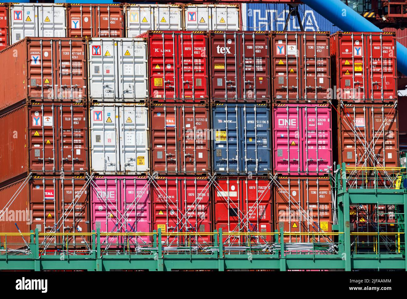 Container on container ship at Container Terminal Burchardkai m Port of ...