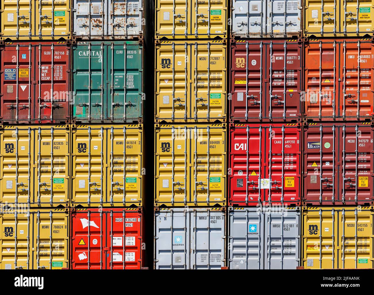 Containers at the Eurogate container terminal in the Port of Hamburg ...