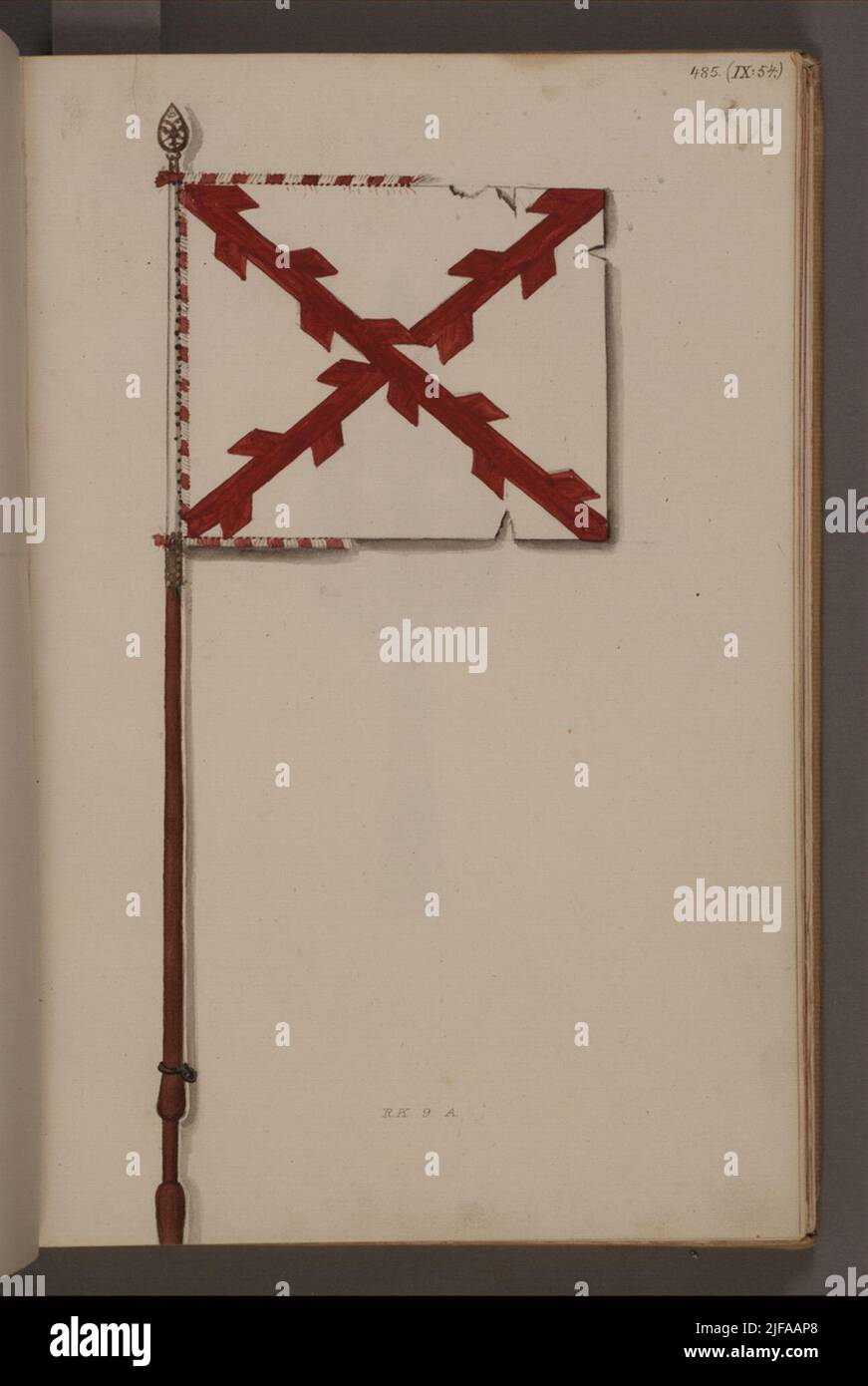 Department in gouache depicting field signs taken as a trophy of the ...