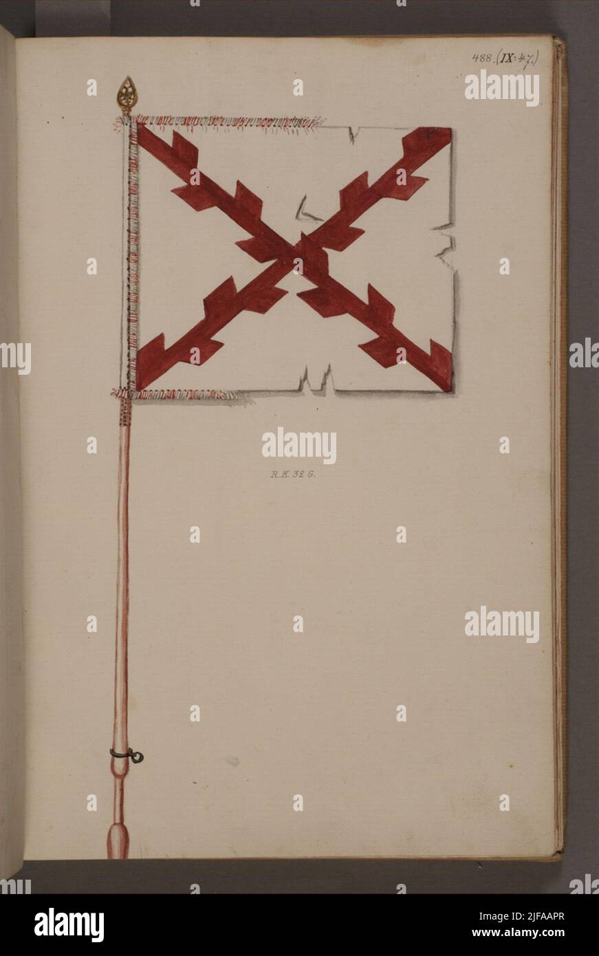 Department in gouache depicting field signs taken as a trophy of the ...