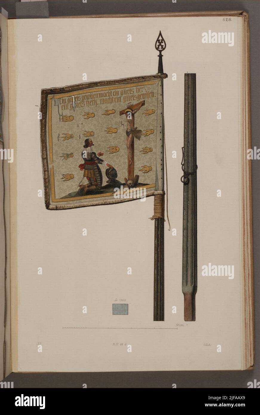 Department in gouache depicting field signs taken as a trophy of the ...