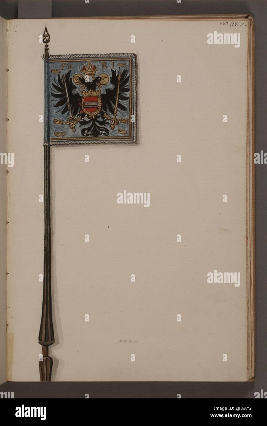 Department in gouache depicting field signs taken as a trophy of the ...