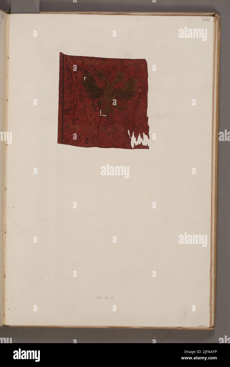 Department in gouache depicting field signs taken as a trophy of the ...