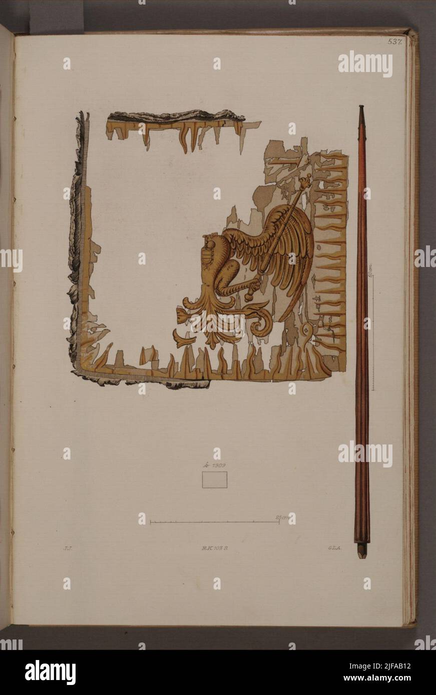 Department in gouache depicting field signs taken as a trophy of the ...