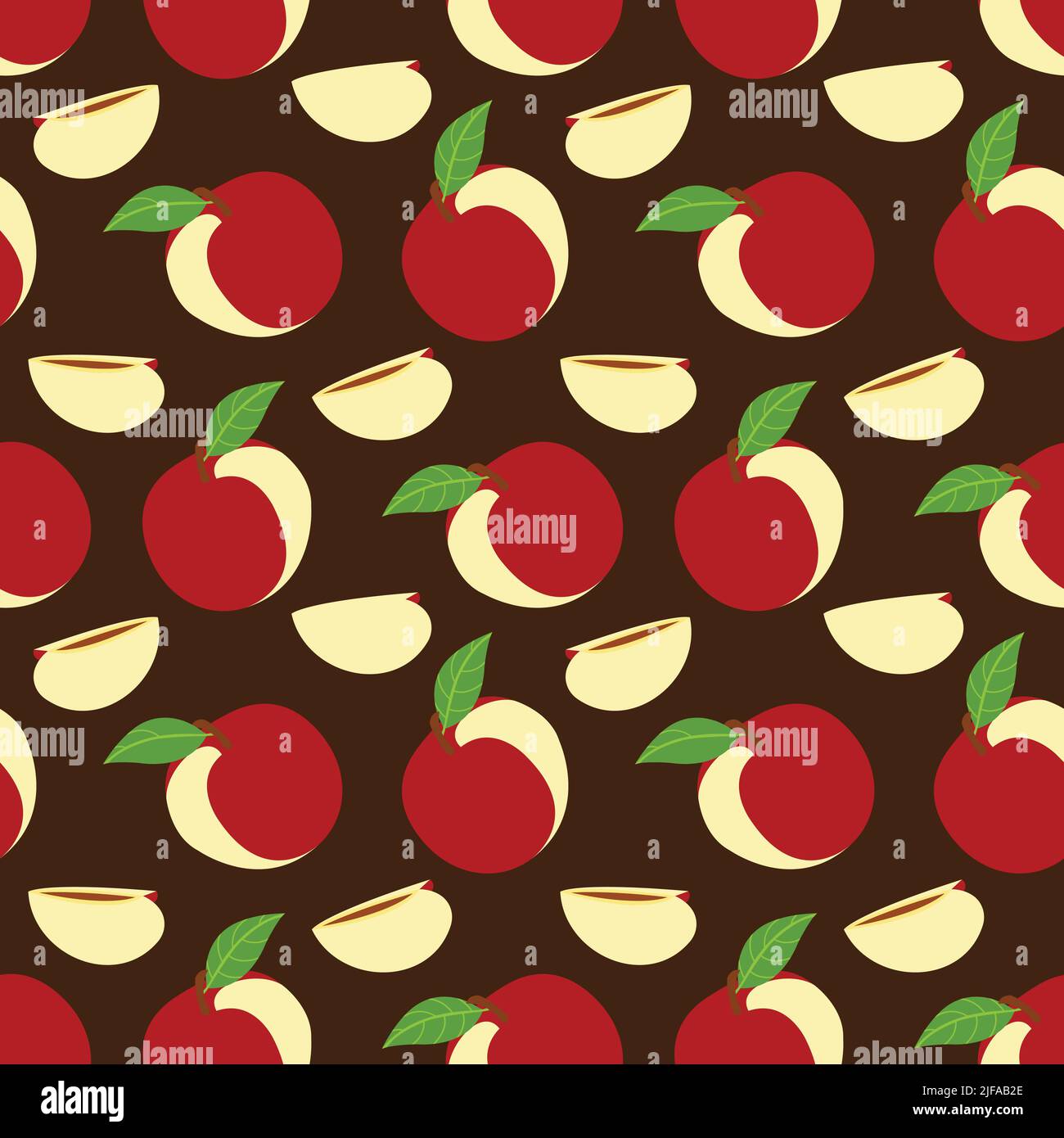 Vector Summer Pattern With Apple And Leaves Seamless Texture Design