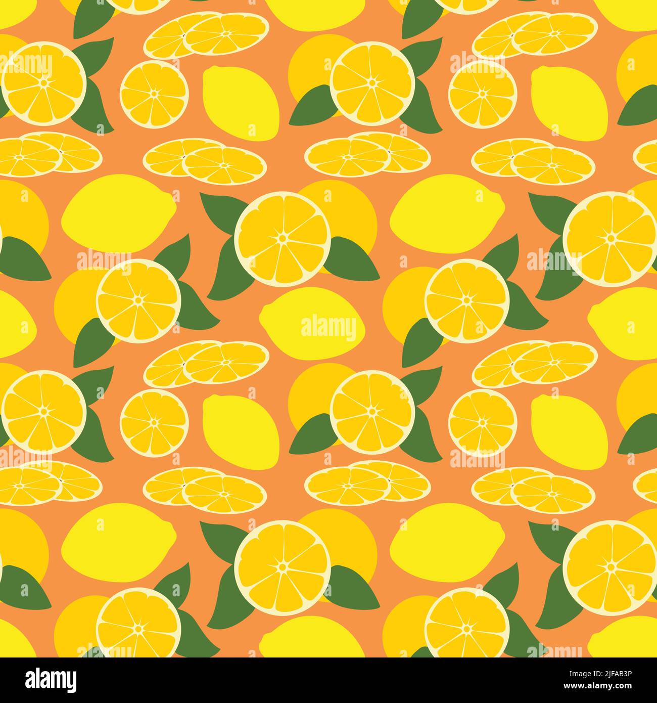 Seamless Lemon pattern with tropic fruits, leaves. Seamless pattern ...