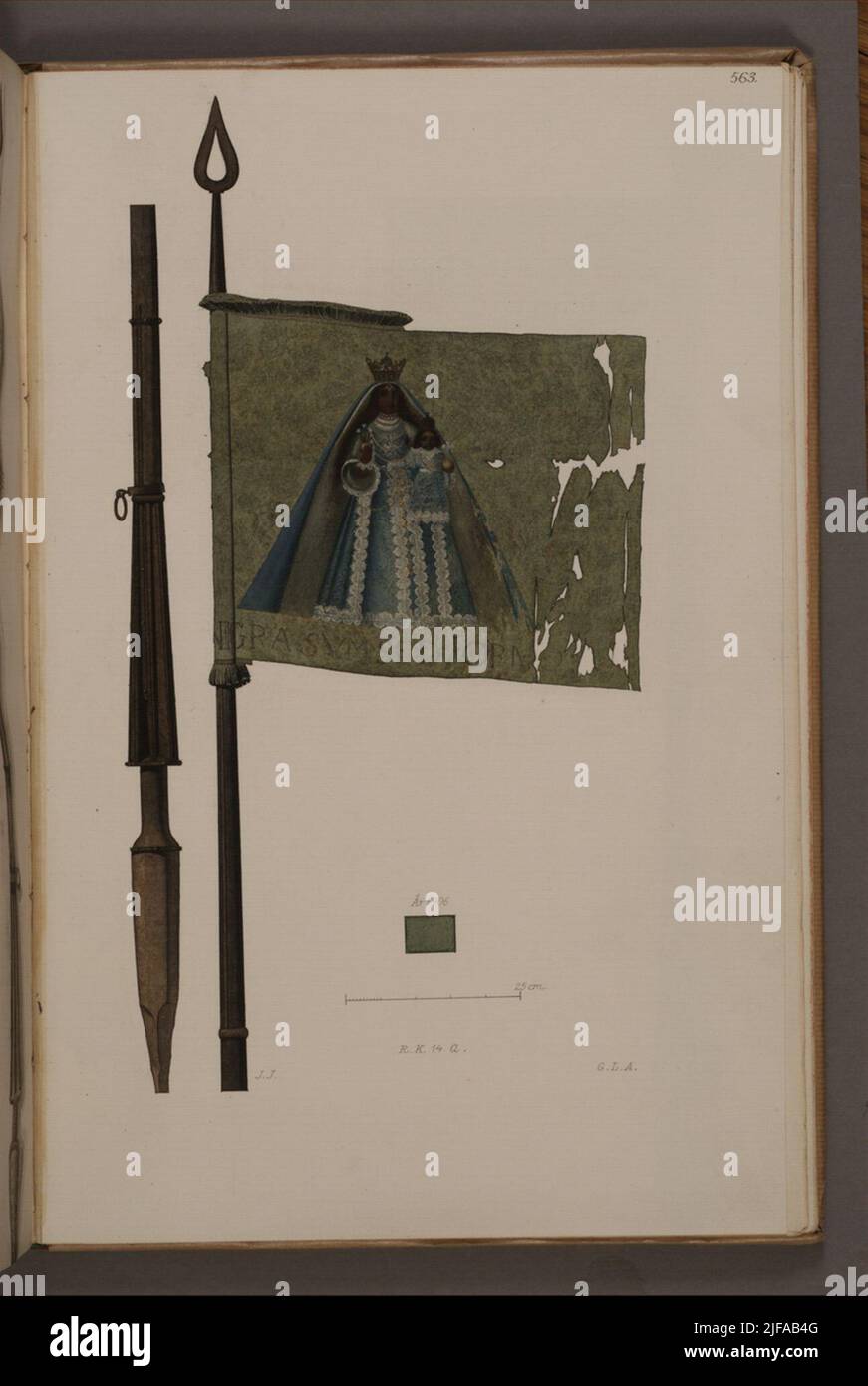 Department in gouache depicting field signs taken as a trophy of the ...