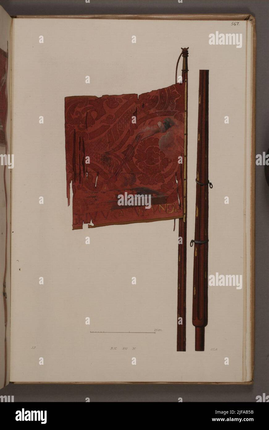 Department in gouache depicting field signs taken as a trophy of the ...