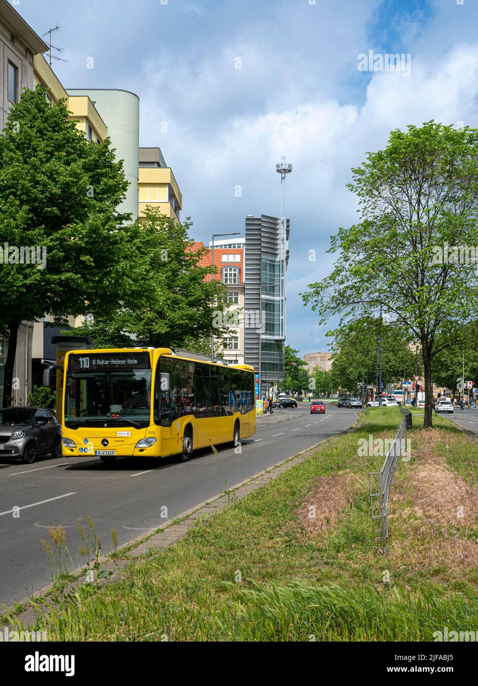 Public transport bus in Berlin road traffic, Kurfuerstendamm, Berlin ...