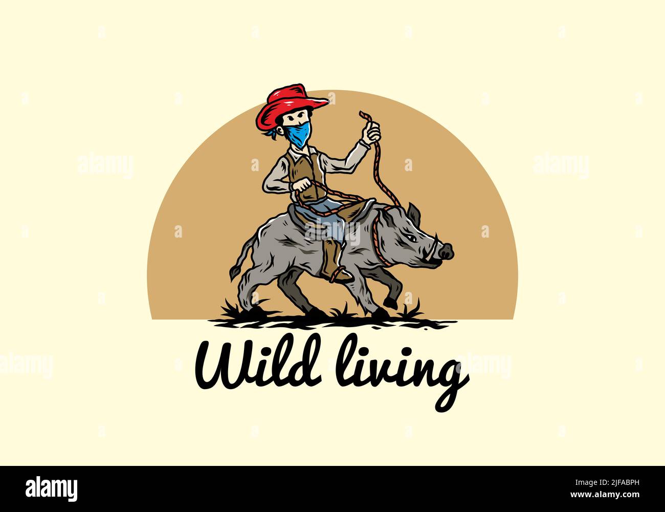 Man riding pig Stock Vector Images - Alamy