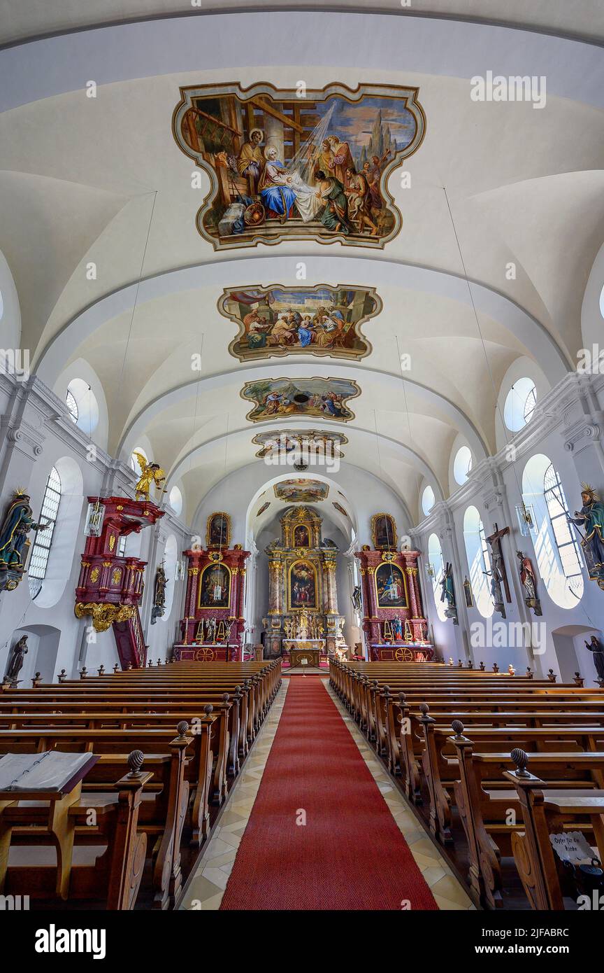 Church of St. Ulrich in Wertach, Allgaeu, Bavaria, Germany Stock Photo ...
