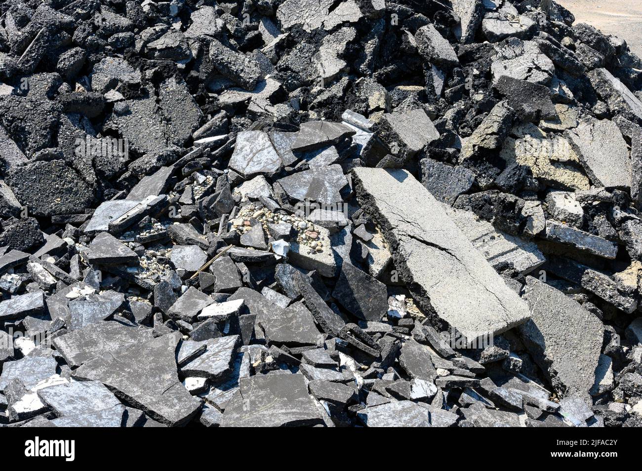 Asphalt for recycling, Kempten, Allgaeu, Bavaria, Germany Stock Photo ...