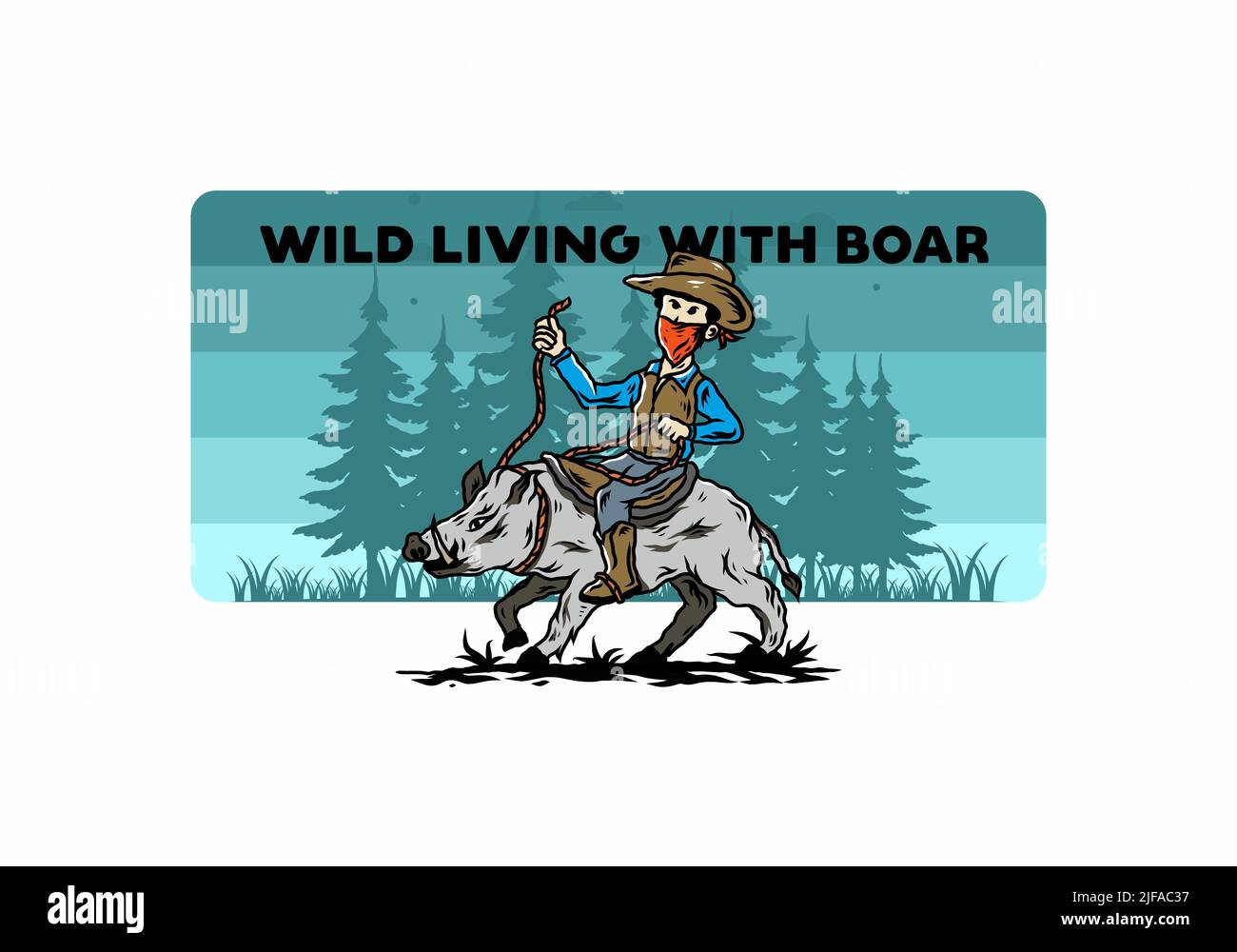 Man riding pig Stock Vector Images - Alamy